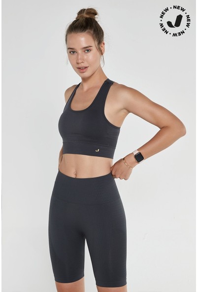 Jerf Gela Çift Katlı Kompress Sport Bra Antrasit Jerf Gela Çift Katlı Kompress Sport Bra Antrasit