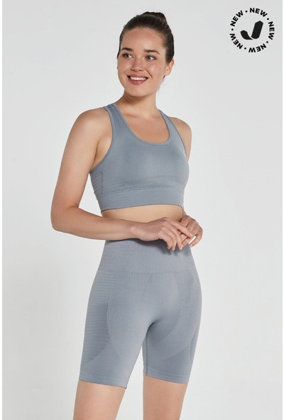 Jerf Gela Çift Katlı Kompress Sport Bra Gri Jerf Gela Çift Katlı Kompress Sport Bra Gri