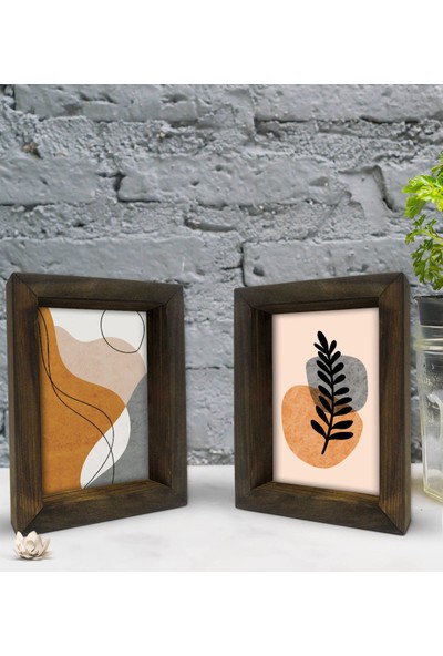 Bk Gift Dekoratif 2'li Doğal Masif Ahşap Çerçeve 15X20CM-19