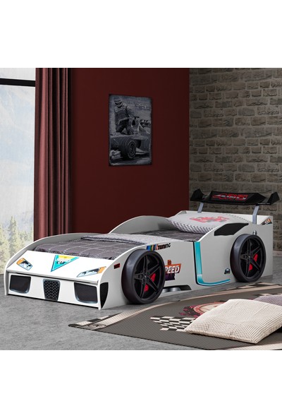 Setay Speedy Sandıklı Rüzgarlıklı Arabalı Yatak, Beyaz