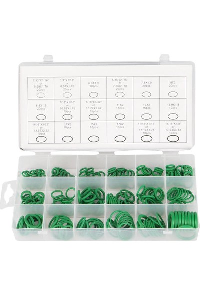 Metrik Yeşil O-Rink Nitril Nbr Kauçuk Conta Set 18 Boy 270 Adet