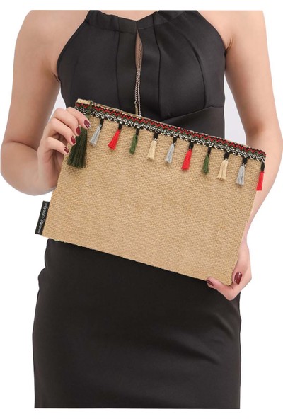 Ju Yaratıcı Tasarım Hasır Kadın Portföy & Clutch Çanta Yeşil Ju Yaratıcı Tasarım Hasır Kadın Portföy & Clutch Çanta Yeşil