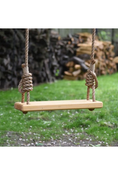 Karaköse Ahşap Doğal Ahşap Salıncak Ev Bahçe Büyük Aile Boy 100 cm Kahverengi