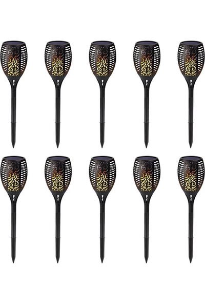 10'lu Alev Efektli Solar LED Bahçe Lambası 51 cm 10'lu Alev Efektli Solar LED Bahçe Lambası 51 cm