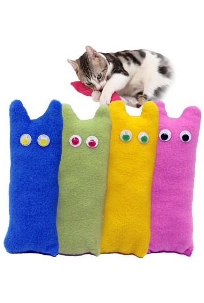 Petviya Oynar Gözlü ve Çıngıraklı Kedi Oyun Yastığı 16X6 cm