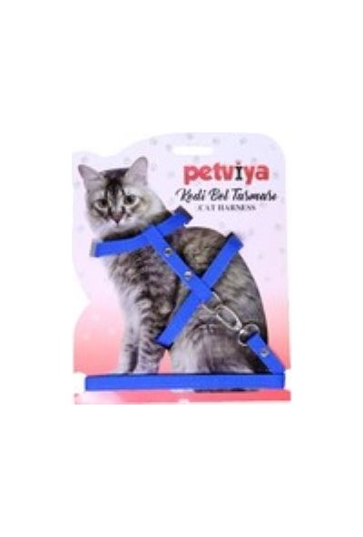 Petviya Kedi Göğüs (Bel) Tasması Mavi