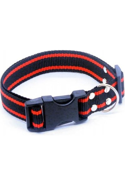 Petviya Ayarlanabilir Köpek Boyun Tasması Siyah Kırmızı