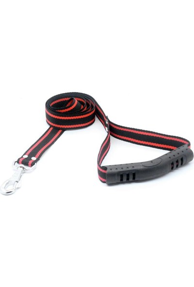 Petviya Kauçuk Köpek Gezdirme Tasması Siyah Kırmızı