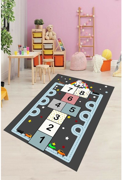 Showy Baby Unicorn Seksek Desenli Çocuk Oyun Halısı