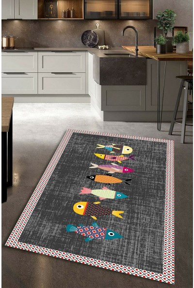 Showy Baby Balık Desenli Mutfak Halısı Yıkanabilir Showy Baby Balık Desenli Mutfak Halısı Yıkanabilir