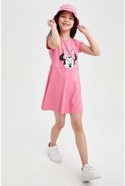 Defacto Kız Çocuk Minnie Mouse Lisanslı Kısa Kollu Elbise U0925A621SP