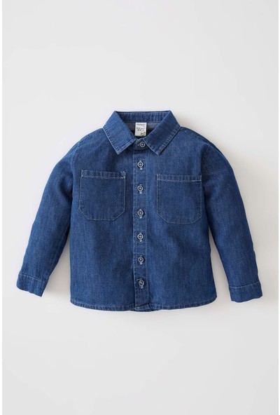 Defacto Erkek Bebek Uzun Kollu Jean Gömlek V8985A221AU