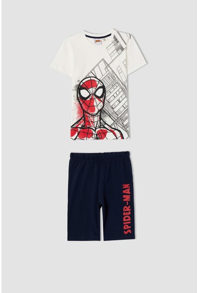 Defacto Erkek Çocuk Spider Man Lisanslı Kısa Kollu Pijama Takımı V9168A621HS
