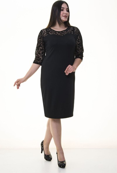 Farbaplus Büyük Beden Esnek Büyük Beden Elbise 6C-69423