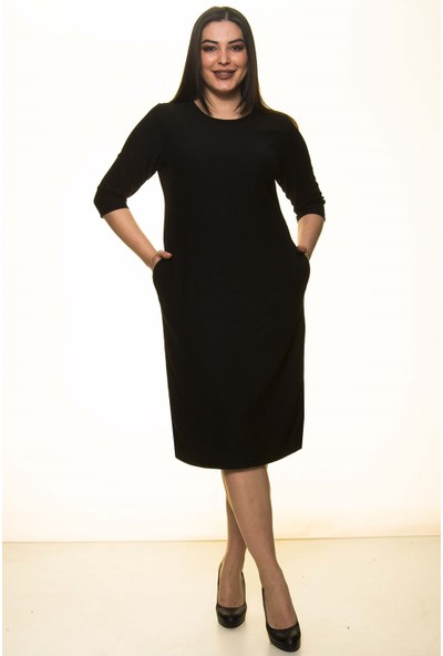 Farbaplus Ottoman Cepli Kışlık Büyük Beden Elbise 33A-1476 Farbaplus Ottoman Cepli Kışlık Büyük Beden Elbise 33A-1476