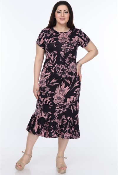 Modayız Esnek Kadın Büyük Beden Elbise 30A-0996 Modayız Esnek Kadın Büyük Beden Elbise 30A-0996