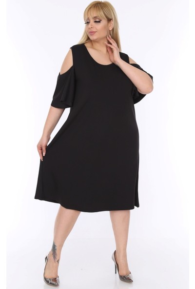 Modayız Kloş Kesim Büyük Beden Elbise 1C-0295