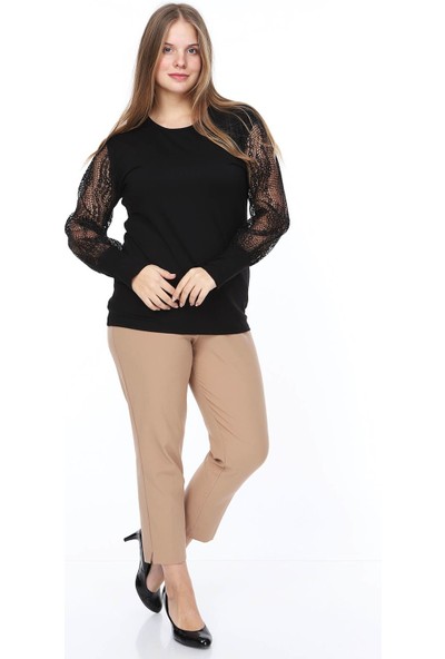 Modayız Halkalı Kol Büyük Beden Bluz 16A-0851 Modayız Halkalı Kol Büyük Beden Bluz 16A-0851