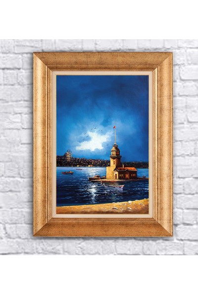 Dekorme Çerçeveli Kız Kulesi Kanvas Tablo