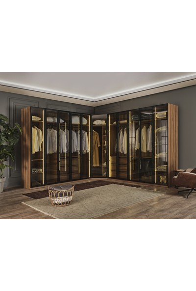 Berrak Mobilya Ceviz Puzzle Giysi Dolabı 325 x 325