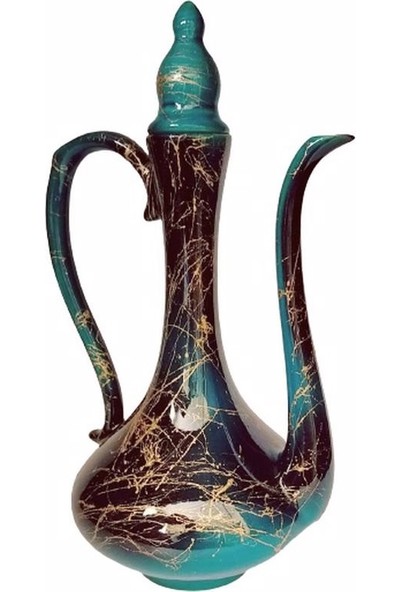 Ege Zümrüt Yeşili El Işlemeli Ibrik Vazo Yükseklik 32 cm Ege Zümrüt Yeşili El Işlemeli Ibrik Vazo Yükseklik 32 cm