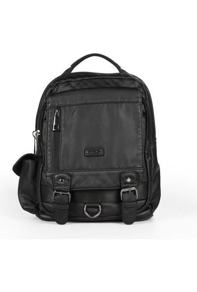 Ççs Yıkama Deri Kadın Sırt Çantası Siyah Ççs Yıkama Deri Kadın Sırt Çantası Siyah