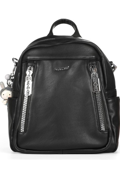 Ççs Soft Deri Kadın Sırt Çantası Siyah