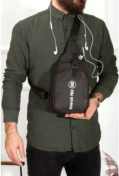 Newish Çapraz Omuz ve Göğüs Bel Çantası Kulaklık Çıkışlı