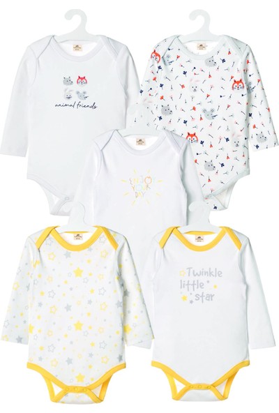 Molica Baby Organik 5'li Uzun Kollu Body Set