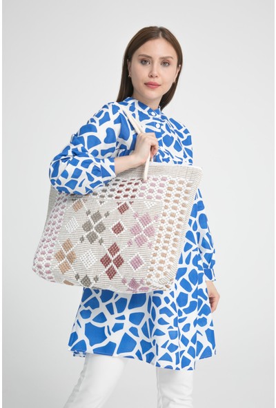 Putti Kilim Desenli Otantik Seyahat - Piknik - Plaj Çantası