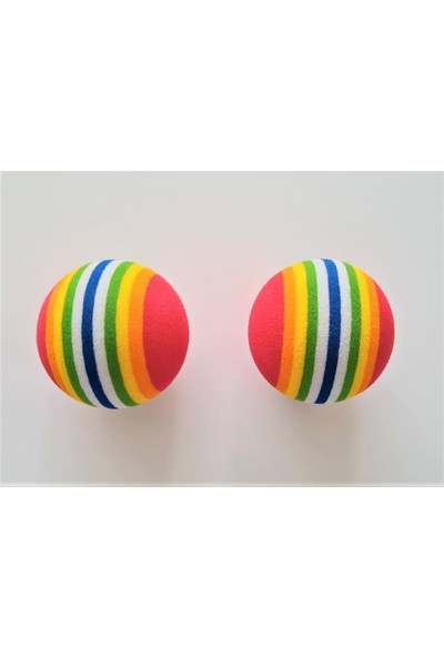 Burdabuldu Kedi Köpek Plastik Oyuncak Top 4 cm 2.li