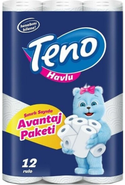 Teno Ultra Kağıt Havlu Çift Katlı 12'li Teno Ultra Kağıt Havlu Çift Katlı 12'li