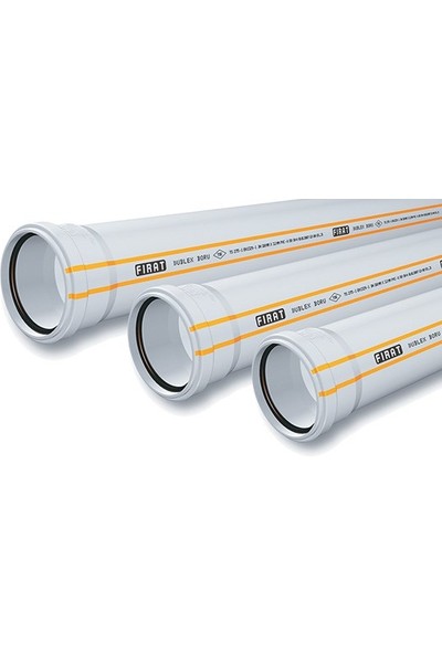 Fırat Dublex Pvc Atık Su Borusu 50/500 (Çap:50 Uzunluk:50 Cm) Fırat Dublex Pvc Atık Su Borusu 50/500 (Çap:50 Uzunluk:50 Cm)
