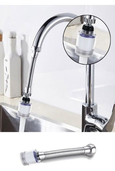 Sin@rasta Uzatma Hortumlu Kireç Önleyici Filtreli Tasarufflu Musluk Başlığı