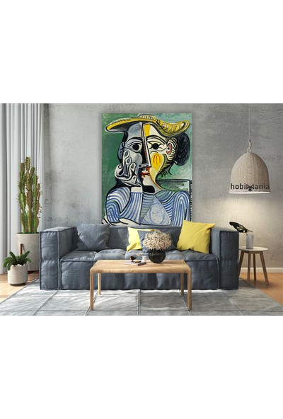Hobimania Kanvas Tablo Pablo Picasso Woman With Yellow Hat 50X70 cm Duvar Dekorasyon Tablo Moda Hobimania Kanvas Tablo Pablo Picasso Woman With Yellow Hat 50X70 cm Duvar Dekorasyon Tablo Moda