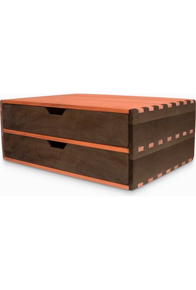 Woodsaka Desna A4 Boyunda Iki Katlı Çekmeceli Dolap