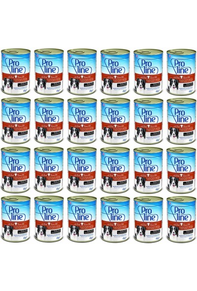 Pro Line Biftekli Et Parçacıklı Köpek Konservesi 415 gr 24 Adet