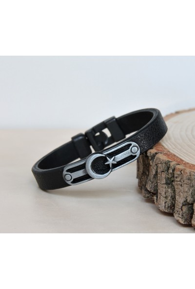 NorthShore Ay Yıldız Türkiye Tasarım Erkek Deri Bileklik NorthShore Ay Yıldız Türkiye Tasarım Erkek Deri Bileklik