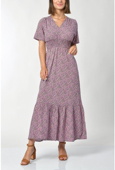 Moda1001 Fame Çiçekli Elbise - Lila Lila - L Moda1001 Fame Çiçekli Elbise - Lila Lila - L