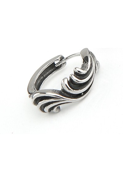 NorthShore Vintage Tasarım Halka 316L Motorcu Geçirmeli Çelik Küpe (Tekli)