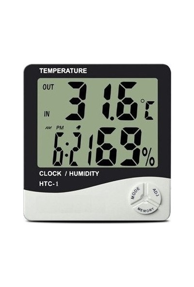 Sas Dijital Termometre Sıcaklık ve Nem Ölçer Masa Saati Alarm Sas Dijital Termometre Sıcaklık ve Nem Ölçer Masa Saati Alarm