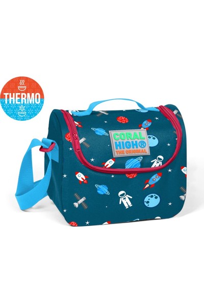 Yaygan Coral High Lacivert Astronot Desenli Termoslu Beslenme Çantası Erkek Çocuk