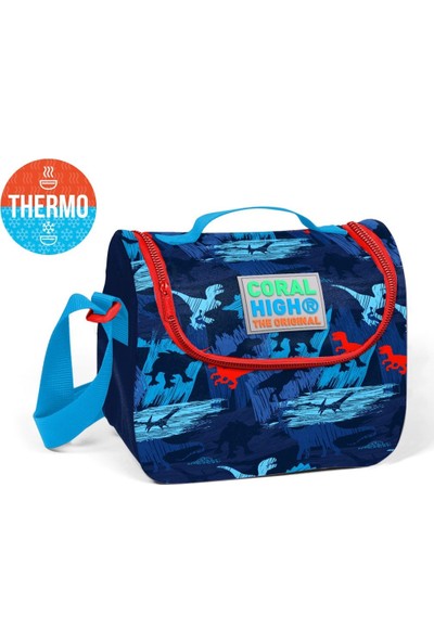 Yaygan Coral High Lacivert Dinazor Desenli Termoslu Beslenme Çantası Erkek Çocuk