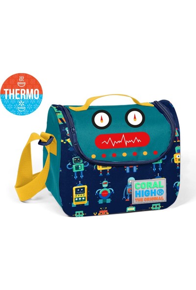 Yaygan Coral High Lacivert Robot Desenli Termoslu Beslenme Çantası Erkek Çocuk