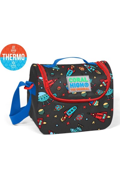 Yaygan Coral High Gri Uzay Desenli Termoslu Beslenme Çantası Erkek Çocuk