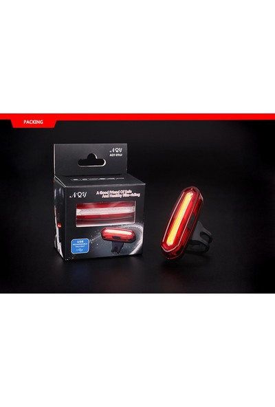 NQY Mavi-Kırmızı Çakarlı, USB Şarjlı Bisiklet Stop Lambası