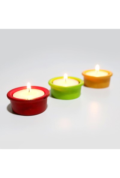 Reklambalaj 3'lü Renkli Tealigth Altlığı (Mumluk)