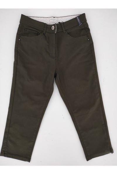 Bonita Liz Likralı Paça Ucu Yırtmaçlı Kapri