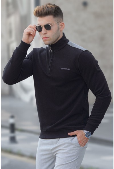 Madmext Siyah Erkek Sweatshirt 5155
