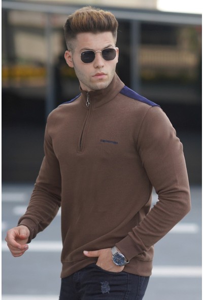 Madmext Koyu Kahverengi Erkek Sweatshirt 5155